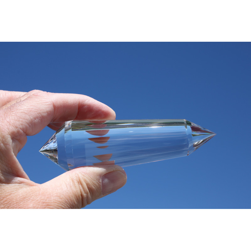 Seraph 13-20-33 facet phi crystal with phantom in the shape of an eye